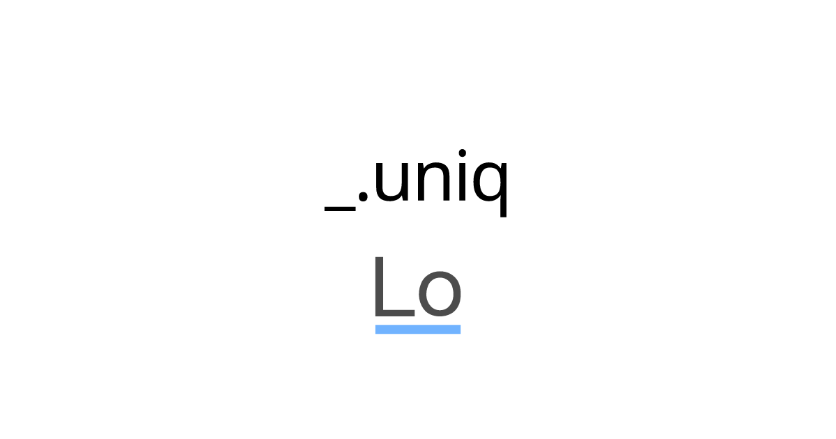 Uniq Lodash Documentation